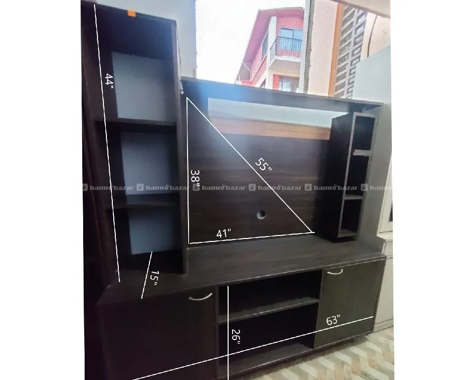 Buy brand new Wooden TV Cabinet Rack with shelves in at Rs. 31525 now on Hamrobazar